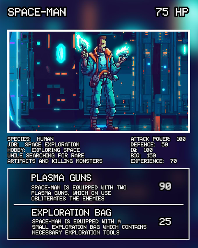 Create custom pixel art digital trading cards by Luciferedits_01 | Fiverr