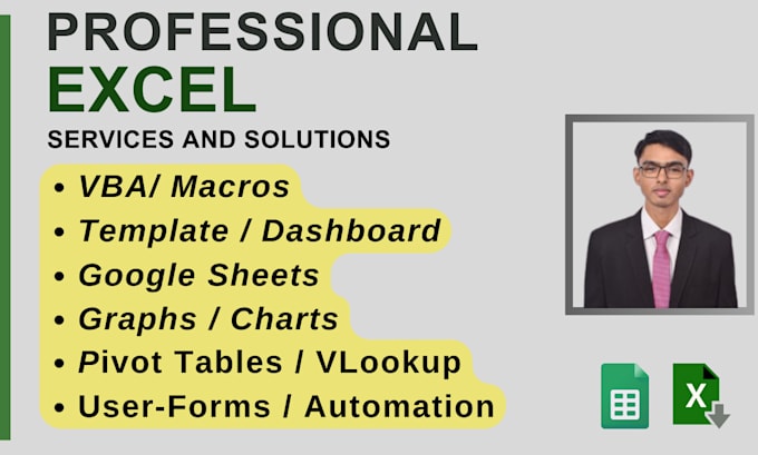 Be your expert in microsoft excel, excel vba, macros, formulas and dashboard by Luqman765 | Fiverr