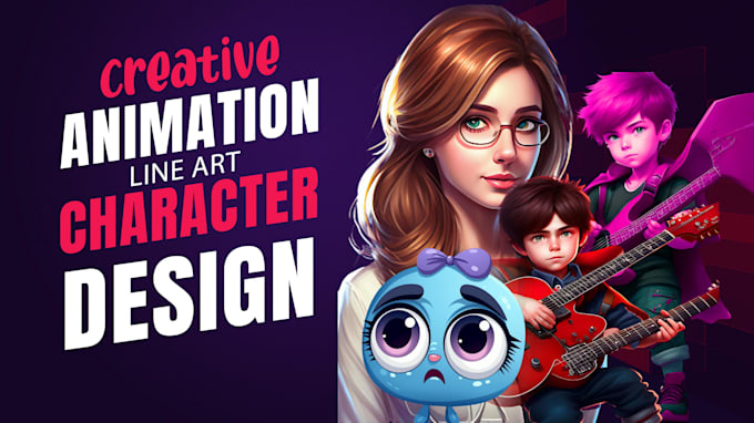 Ai animation cartoon line art character design within 1 day by ...