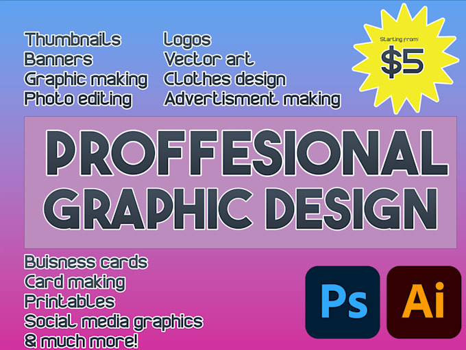Create professional graphic designs using photoshop by Kyholmes7 | Fiverr