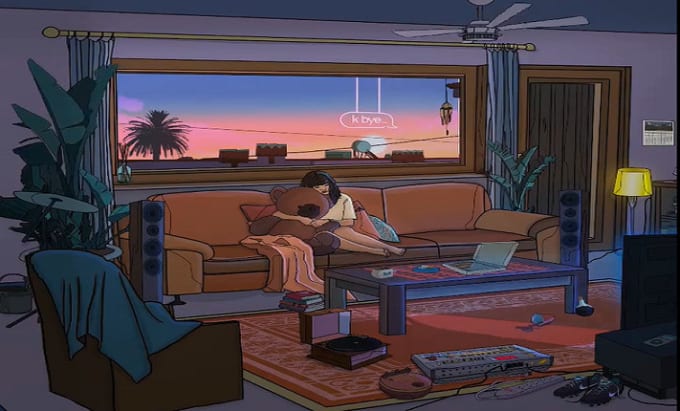 Create lofi loop animation, lofi loop illustration, animated gif ... Create lofi loop animation, lofi loop illustration, animated gif ...
