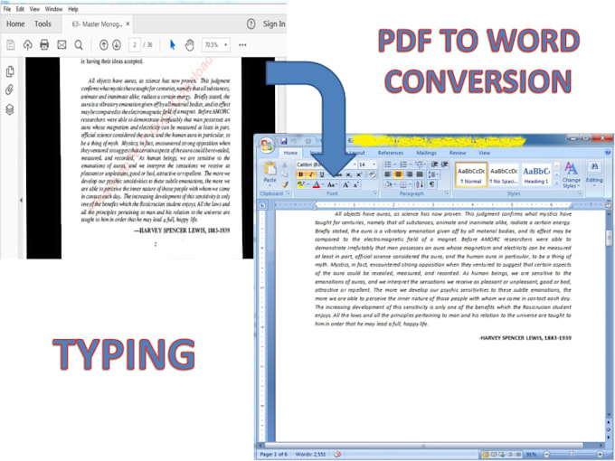 Iconvert pdf to word, pdf to excel and typing task by Alifmollah | Fiverr
