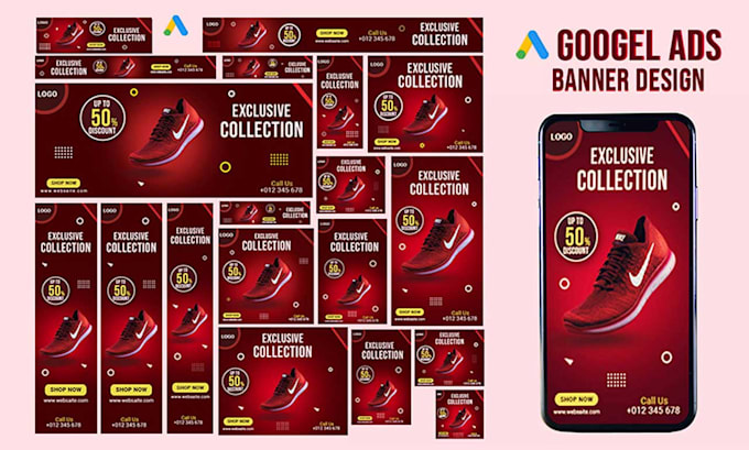 Design attractive google ads banners, web banners design