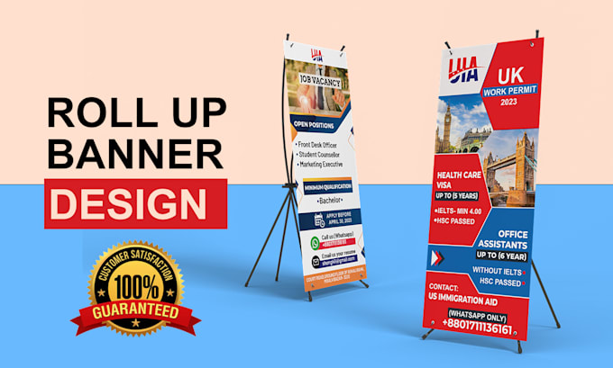 Create eye catching roll up banner design for trade shows and ...