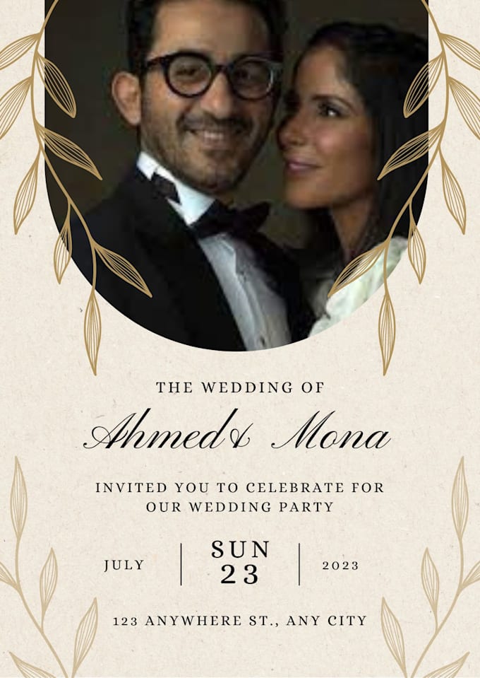 Design an amazing wedding ivitation by Salmamohamme449 | Fiverr