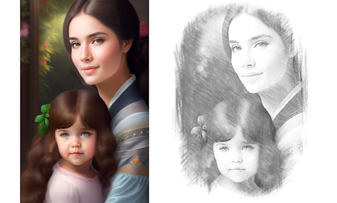 Draw realistic clean pencil sketches by Hasnainsketcher | Fiverr