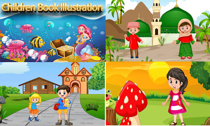 Design kids book illustration and children book cover illustration by ...