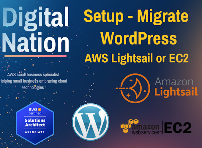 Setup or migrate wordpress website to aws lightsail or ec2 by Flylifenz | Fiverr