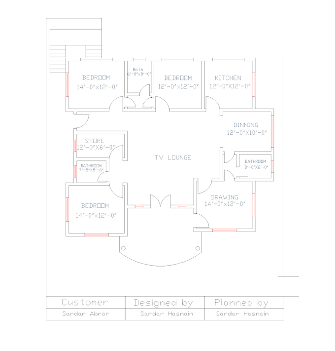 Design autocad 2d floor plan with maximum details by Hasnainaurangza ...