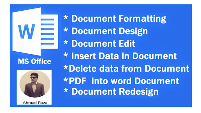 Do document formatting editing and designing by Razamcd555 | Fiverr