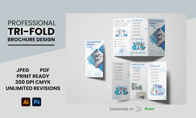 Design professional creative flyer bifold trifold multipage leaflet ...