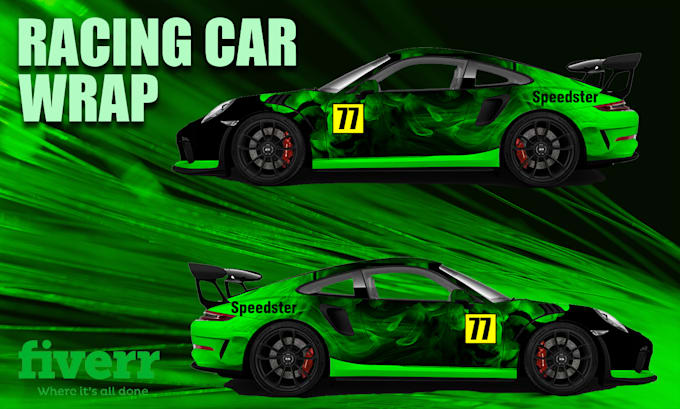 Create custom racing car wrap design unique graphics by Andleebilyas ...