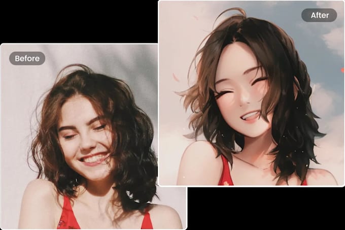 Photo to cartoon editing by Hummingbirdss | Fiverr