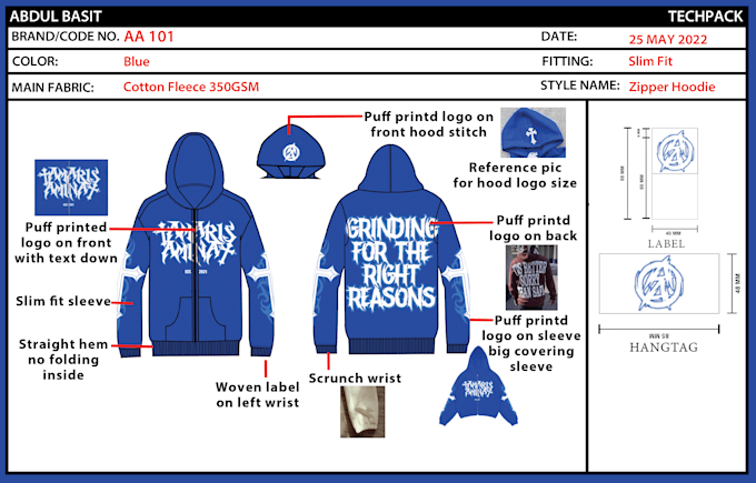 Design professional clothing tech pack for your fashion line by Abdul ...