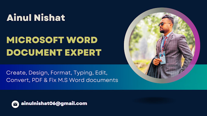 Create, edit, format, design microsoft word documents by Ainul_nishat ...