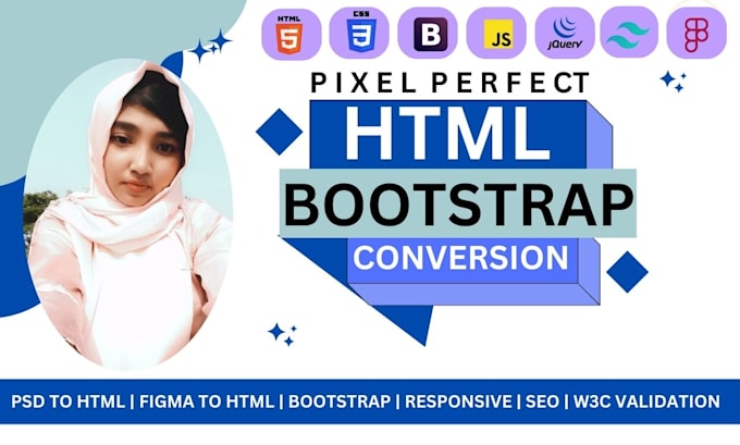 Convert psd to html figma to html xd to html css with responsive ...