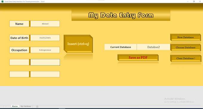 Provide a customizable ui for data entry on excel by Osama103 | Fiverr