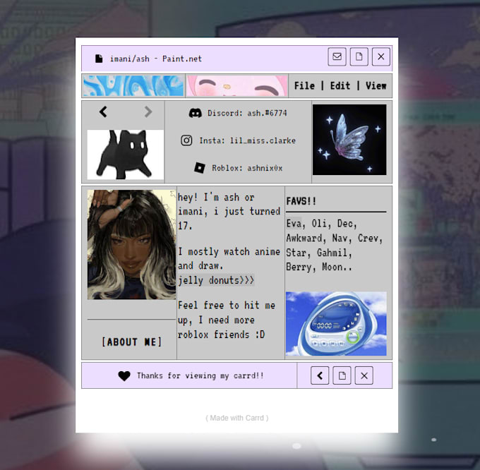 Create a carrd for your discord account by Decluen | Fiverr