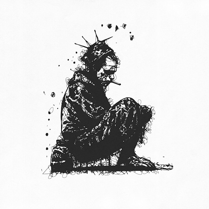 Draw black and white grunge line art vector illustration by Survivetrap ...