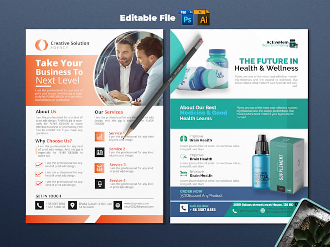 Design flyer print ready business and product promotional by ...