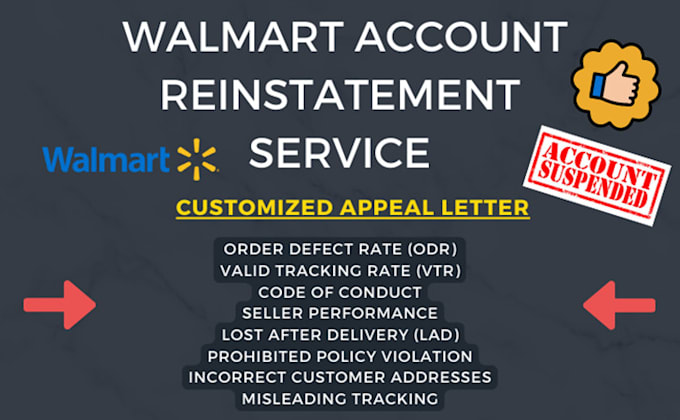 Write an appeal letter for walmart account suspension reinstatement by ...