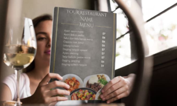 A sophisticated and unique food menu restaurant menu or price list by ...