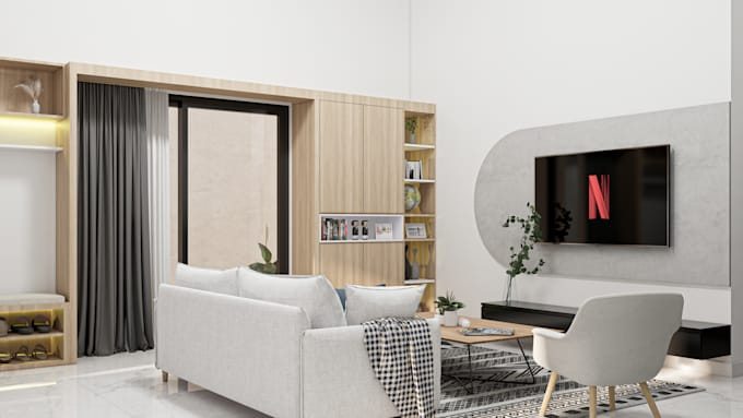 Create 3d interior design with realistic 3d rendering and 360 panorama rendering by Auliariva ...