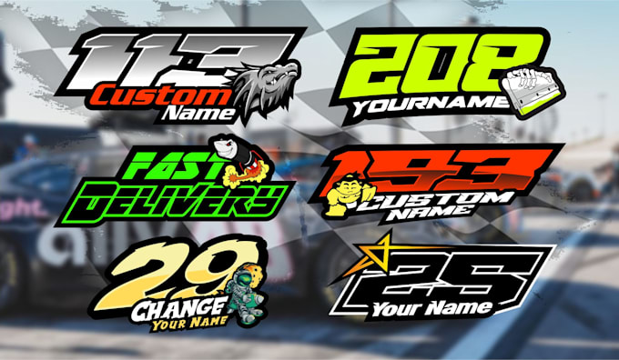 Design racing logo, number racing automotive with mascout by ...