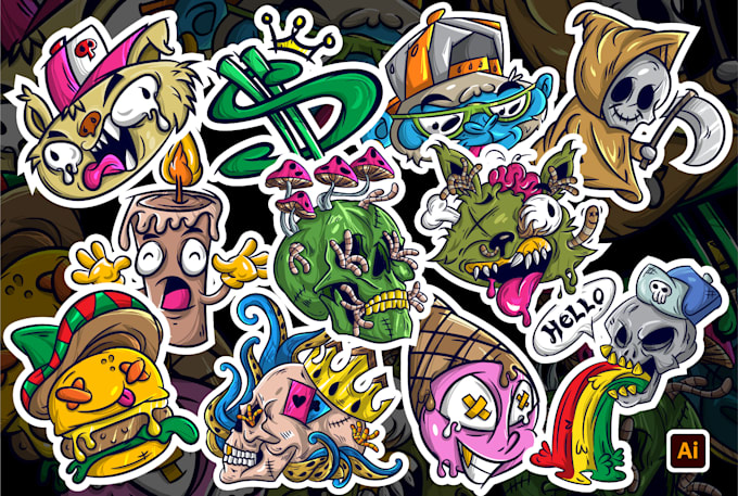 Create custom sticker design with my style by Isongliwet | Fiverr