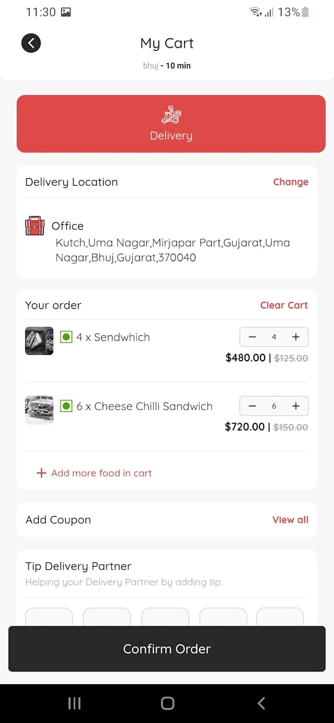 Create a full application , restaurant user delivery and dashboard by ...