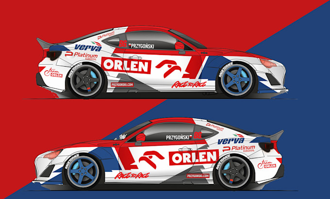 Racing car wrap, itasha, livery car wrap, rally car wrap, vehicle wrap ...