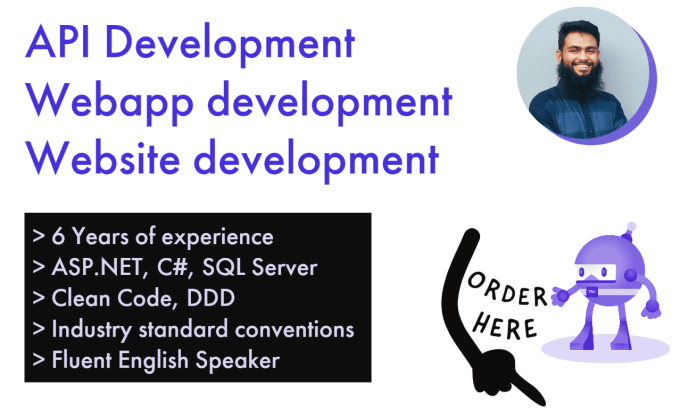 Create professional apis, web apps using dot net technology by ... Create professional apis, web apps using dot net technology by ...