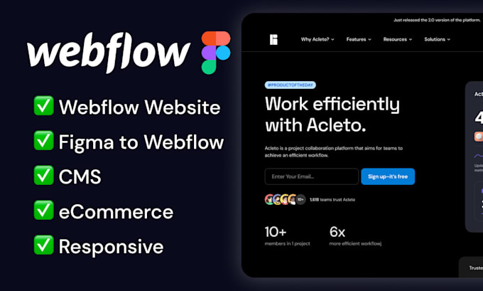 Design or develop webflow website, figma to webflow, webflow landing ...