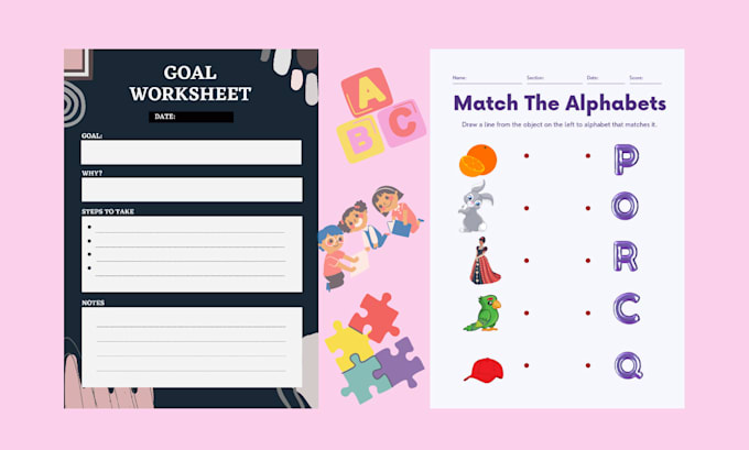 Design custom worksheets and coloring pages for kids by Samraft | Fiverr