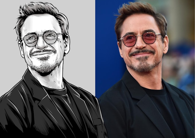 Draw simple and elegant monochrome art portrait by Coldinkart | Fiverr