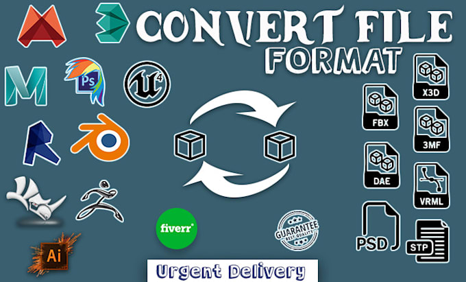 Convert your 3d file from one format to another,unreal,maya,sketchup ...