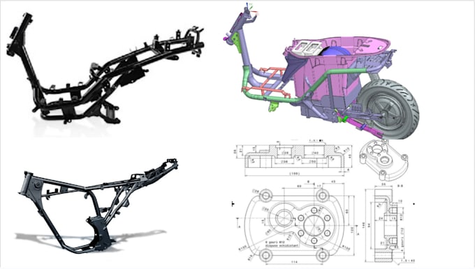 Any automoble,3d modeling, two wheeler frame design by Vijaypal7233 ...