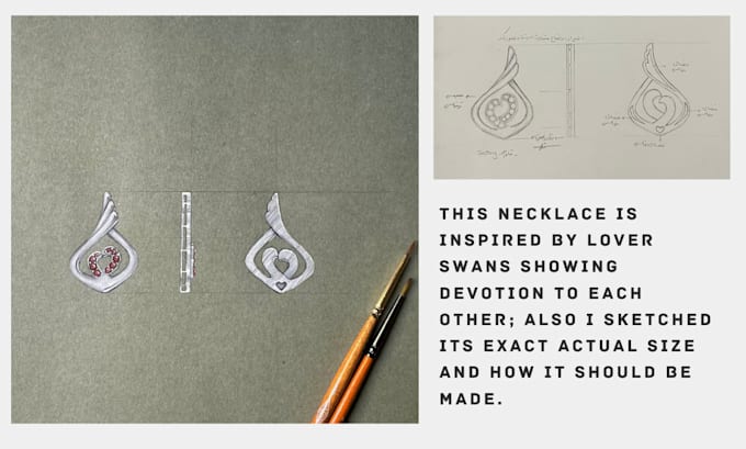 Design jewelry with technical drawing by Delaramesfahani | Fiverr