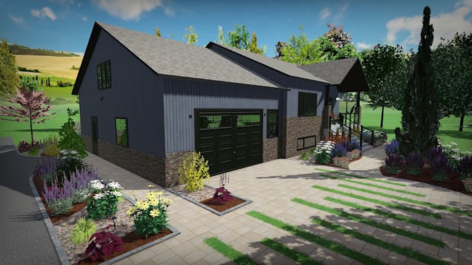 Design a beautiful font yard landscaping by Greenscreen7 | Fiverr