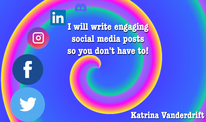 Write your social media posts by Katvanderdrift | Fiverr