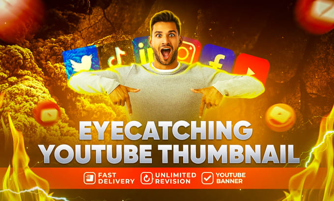Design eye catching youtube thumbnails by Hasan_s_studio | Fiverr