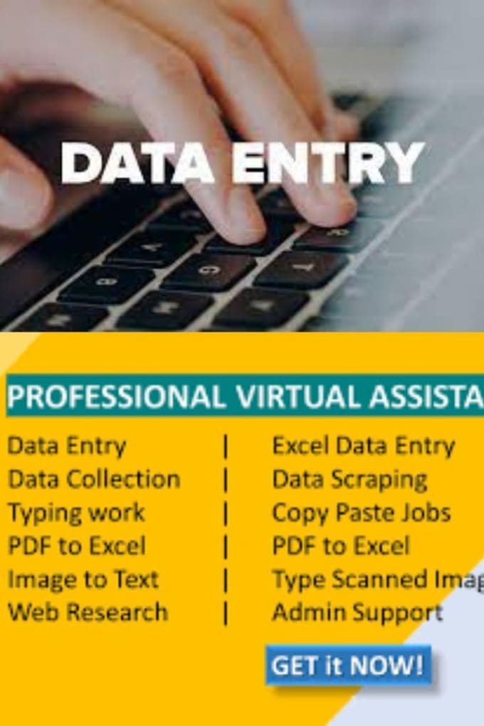 Do data entry, microsoft excel and copy paste work by Manish1612 | Fiverr