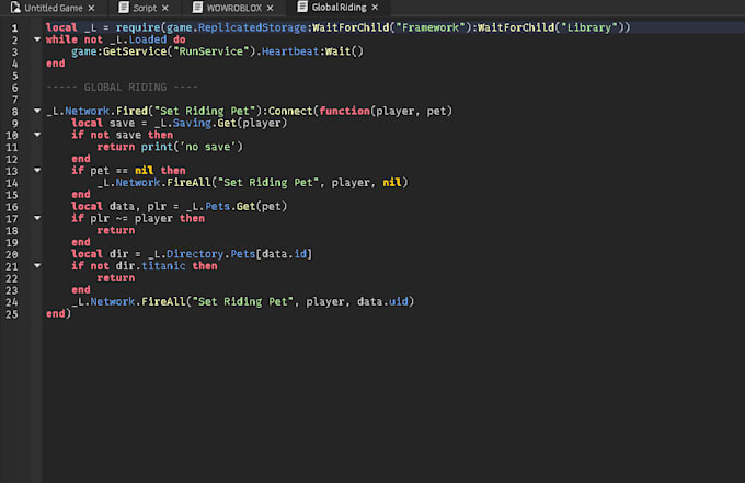 Write you a roblox code by Giantgames69 | Fiverr
