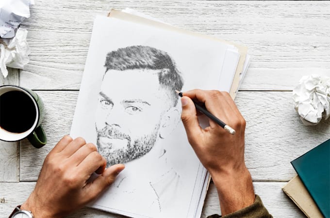 Draw a digital pencil sketch portrait from your photo by Sattigi | Fiverr