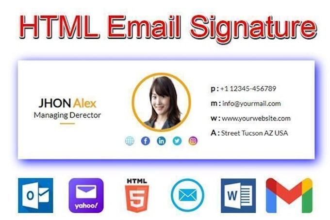 Create clickable html email signature by Mdsuvon | Fiverr