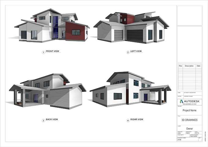 Do custom 2d and 3d house plans with revit architecture by Dinu_grapic | Fiverr