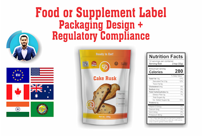 Design fda, fsanz, eu, cfia, gcc food supplements labels by Modassar7 ...