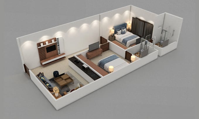 Create a stunning 3d floor plan with rendering by Architect_abdul | Fiverr
