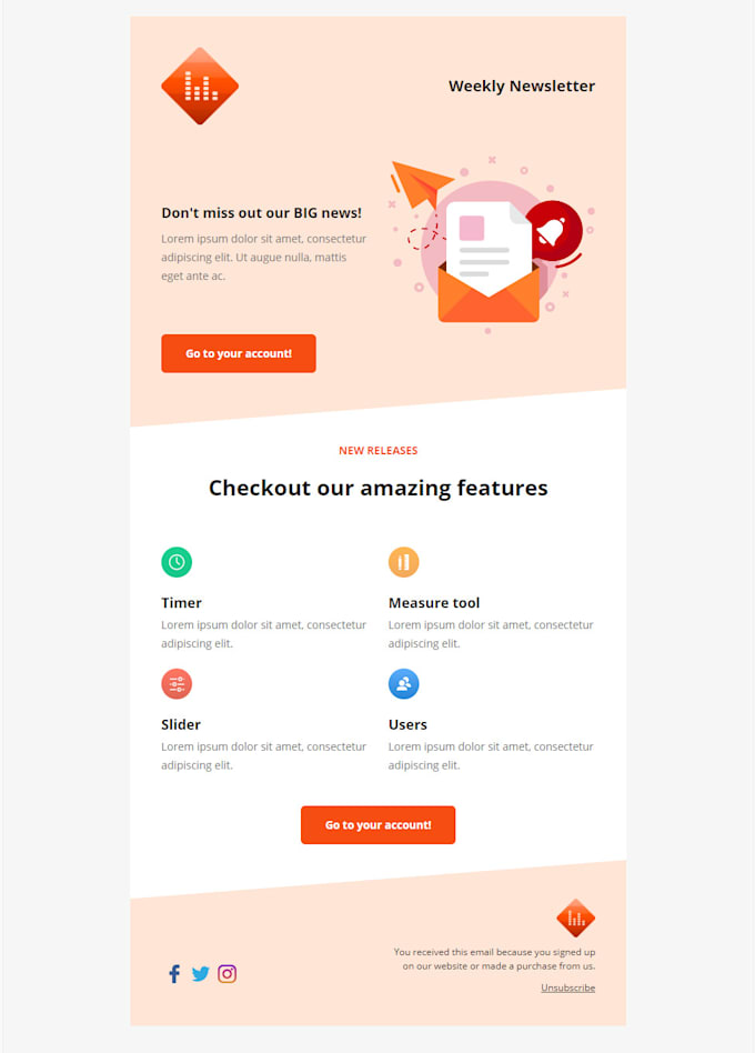 Convert your design into an email template using html by Kaif1baloch ...