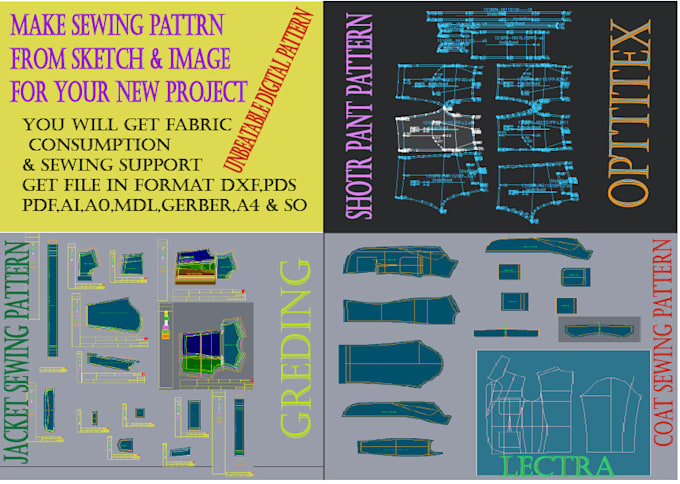 Make garments sewing pattern, flat sketch and tech pack by Abwohab | Fiverr